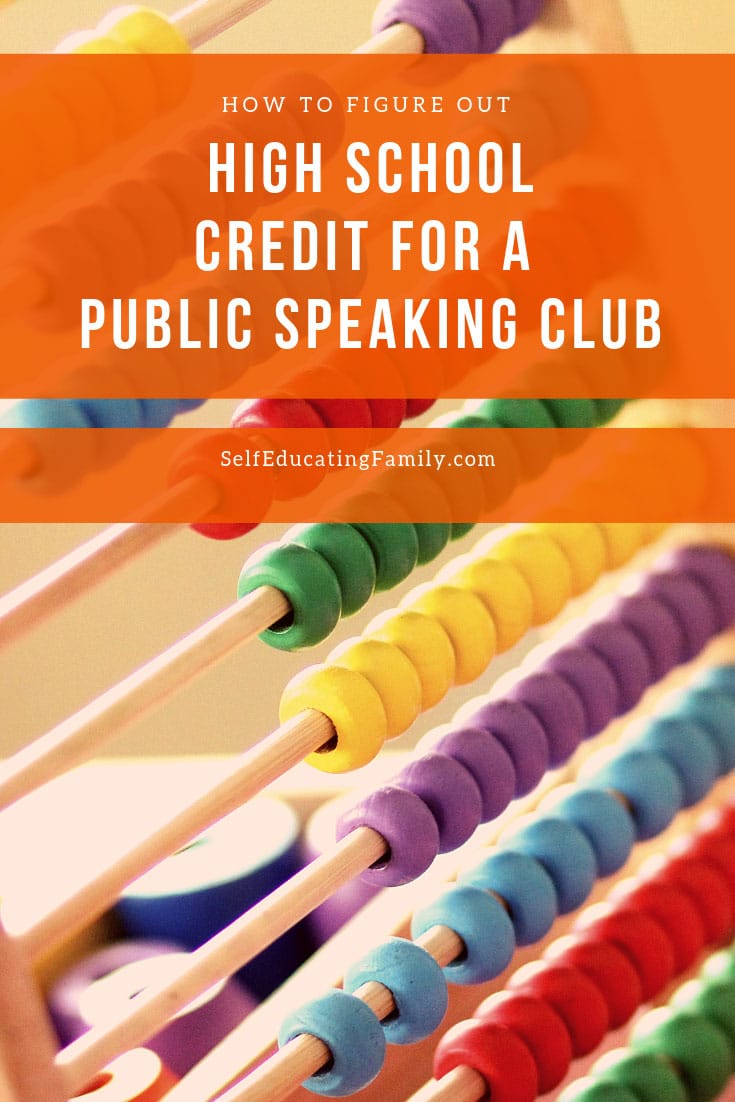 How to assess high school credit for speech club | Self Educating Family