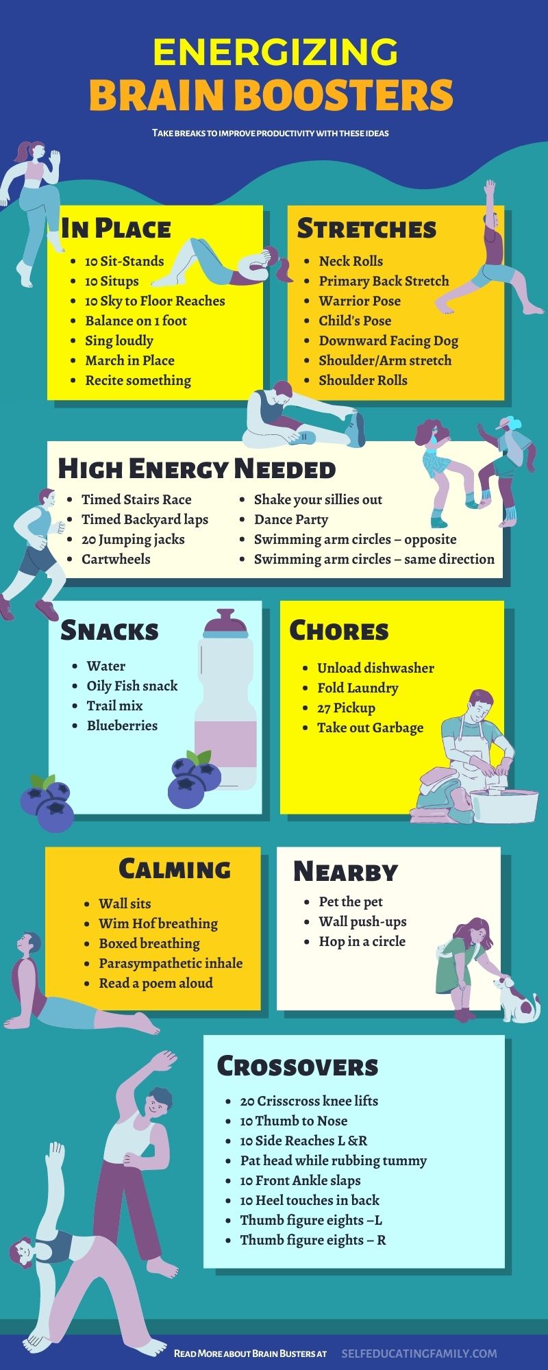 46 Energizing Brain Breaks for your Homeschool Day | Self Educating Family